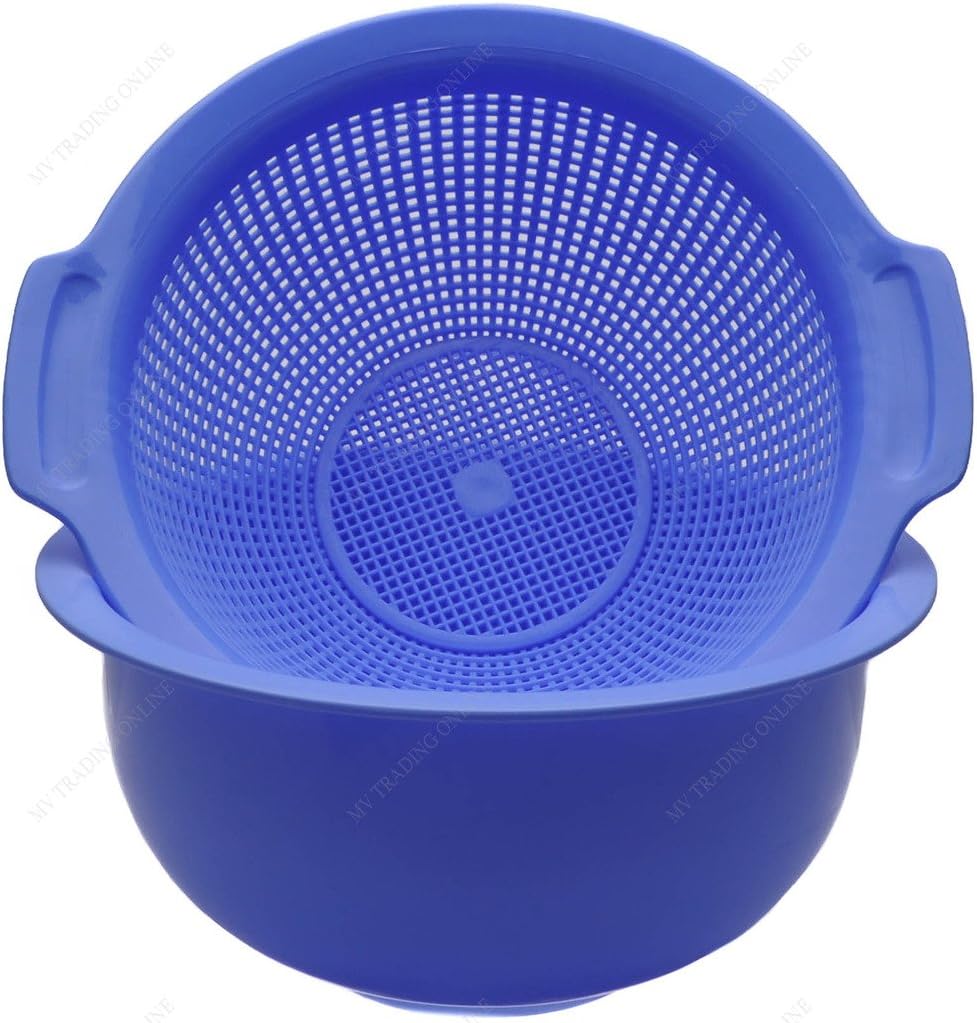M.V. Trading K808BL 2-in-1 Vegetable Washing Basin with Strainer Basket ...